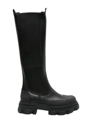 GANNI Knee-high Chelsea Boots - Black