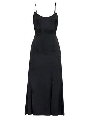 Attico Logo-jacquard Satin Midi Dress - Black