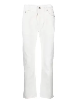 Palm Angels Logo-embossed Straight Jeans - White