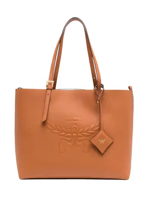 Mcm Himmel Medium Leather Tote - Brown