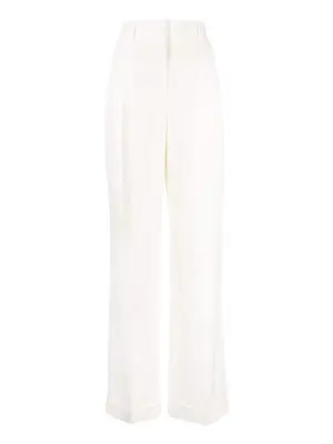 Casablanca High-waisted Straight-leg Trousers - White