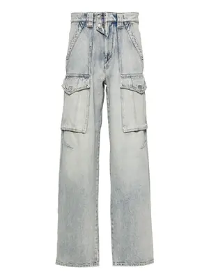 MARANT ETOILE Heilani Mid-rise Faded-effect Jeans - Blue