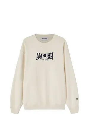 AMBUSH Logo-embroidered Organic-cotton Sweatshirt - White