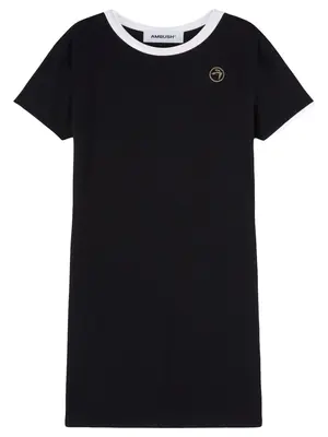 AMBUSH Contrast-trim Ribbed Minidress - Black