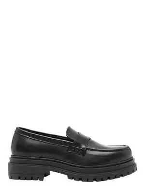 ALOHAS Obsidian Leather Loafers - Black