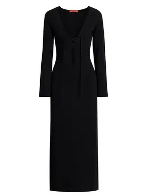 Altuzarra Lace-up Stretch-knit Maxi Dress - Black