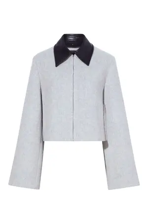 Proenza Schouler Bridget Leather-collar Cropped Jacket - Grey