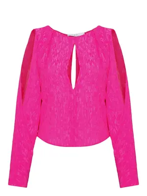 IRO PARIS Maurita Plissé Blouse - Pink