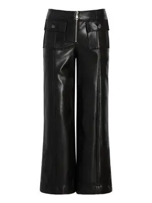 Cinq À Sept Faux-leather Bootcut Trousers - Black