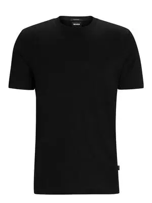 BOSS Monogram-jacquard Cotton T-shirt - Black