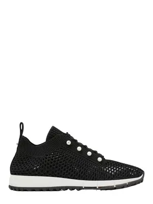 JIMMY CHOO Crochet Knit Sneakers - Black