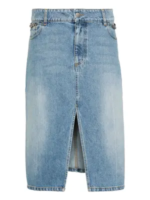 STELLA MCCARTNEY Stella McCartney Falabella Chain-Link Denim Skirt