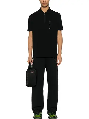 Balmain Wide-leg Cotton Track Pants - Black