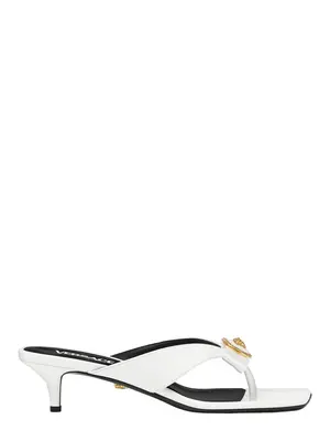 Versace 45mm Leather Sandals - White