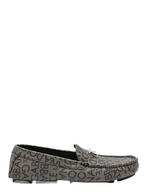 Dolce & Gabbana Logo-jacquard Canvas Loafers - Grey