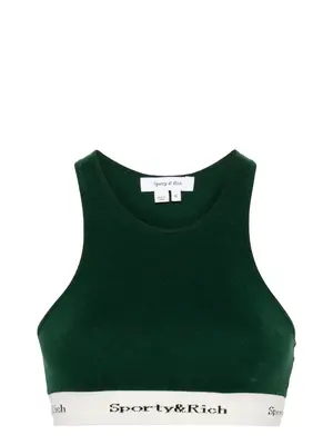 SPORTY & RICH Logo Underband Racerback Top - Green
