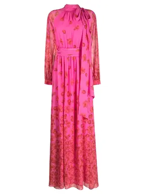 Sachin & Babi Sachin & Babi Vera Floral-print Chiffon Gown Pink