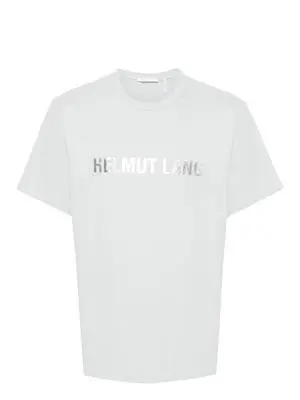 Helmut Lang Metallic-detail Cotton T-shirt - Blue
