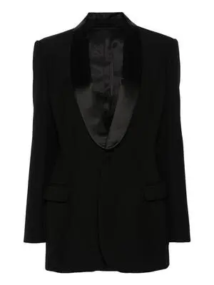 Wardrobe.NYC Single-breasted Wool Blazer - Black