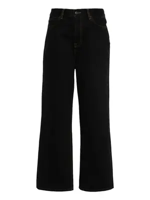 Wardrobe.NYC Logo-patch Wide-leg Jeans - Black