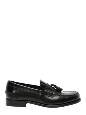 TOD'S Tassel-embellished Leather Loafers - Black