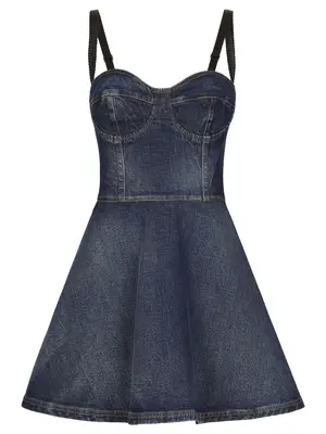 DOLCE & GABBANA Dolce & Gabbana Sweetheart-Neck Denim Minidress