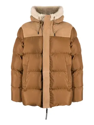 UGG Shasta Shearling-trim Hood Padded Jacket - Brown