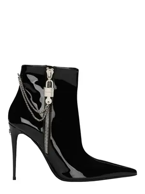 Dolce & Gabbana 105mm Patent Ankle Boots - Black