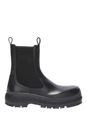 JIL SANDER Leather Chelsea Boots - Black