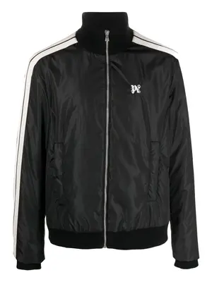 Palm Angels Monogram-embroidered Padded Bomber Jacket - Black