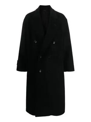 TOM FORD Double-breasted Wool Coat - Black