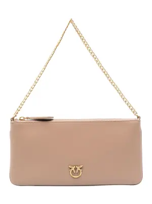 Pinko Love Birds-plaque Shoulder Bag - Neutrals