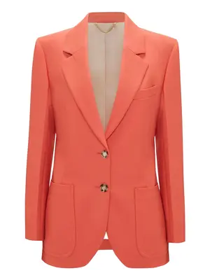 Victoria Beckham Patch-pocket Single-breasted Blazer - Orange