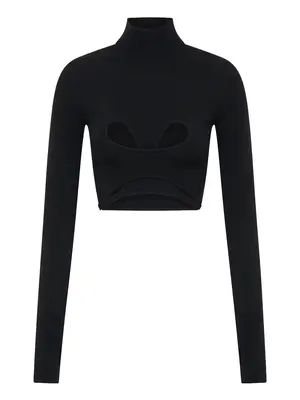 DION LEE Mobius Loop Cropped Top - Black