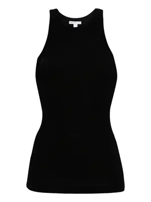JAMES PERSE Round-neck Ribbed-knit Tank Top - Black