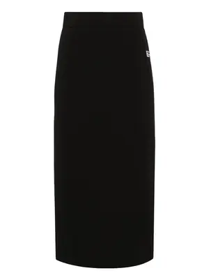 Dolce & Gabbana Logo-plaque Midi Skirt - Black