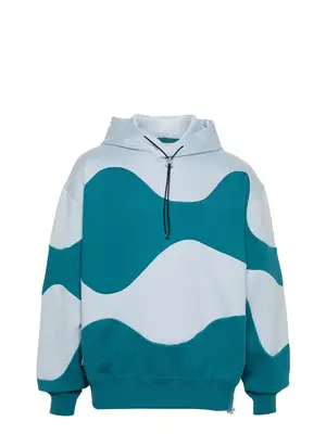 BONSAI Intarsia Waves Hoodie - Blue