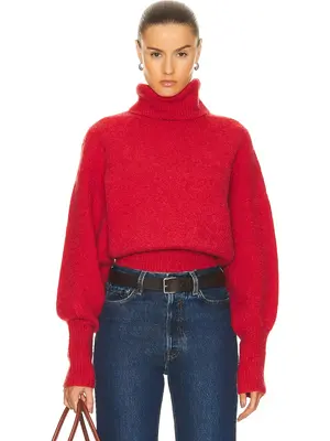 GRLFRND Elya Turtleneck Sweater - Red