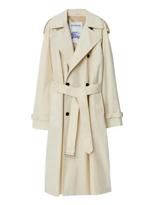 Burberry Double-breasted Cotton Trench Coat - Neutrals