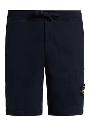 Stone Island Compass Logo-patch Cotton Track Shorts - Blue