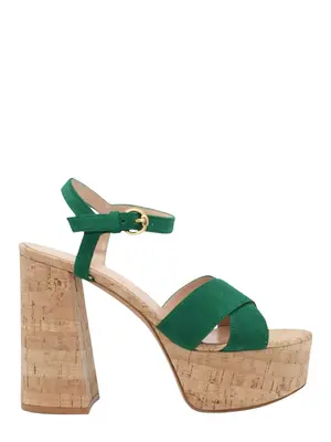 GIANVITO ROSSI Bebe 120mm Leather Sandals - Green