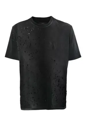 Amiri Shotgun Logo-print Distressed T-shirt - Black
