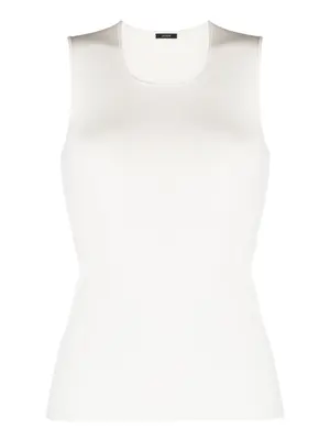 JOSEPH Knitted Stretch-Silk Top White