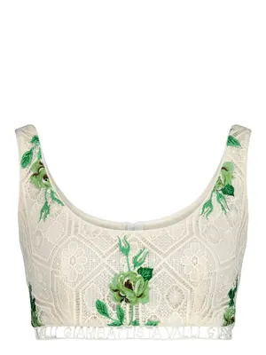 Giambattista Valli Pensées Sauvages Floral-embroidered Top - White