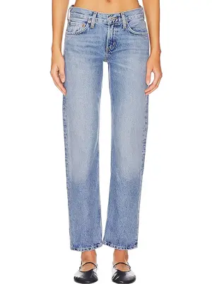 AGOLDE Amber Low Rise Straight Jeans - Libertine