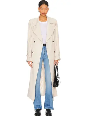 SNDYS Myka Trench Coat - Bone