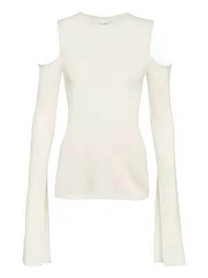 Rick Owens Cutout Virgin Wool Top - White
