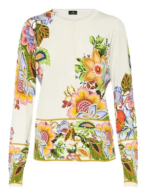 Etro Floral Silk-blend Top - White