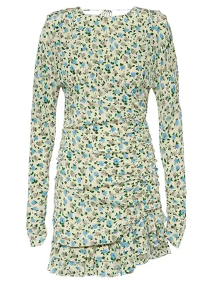 Alessandra Rich Floral Silk Minidress - Multicoloured