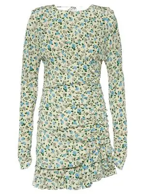 Alessandra Rich Floral Silk Minidress - Multicoloured